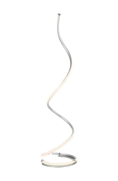 BRIGHTECH Allure 38" Spiral Led Floor Lamp With Built-in 3-way Dimmer Function - Polished Silver