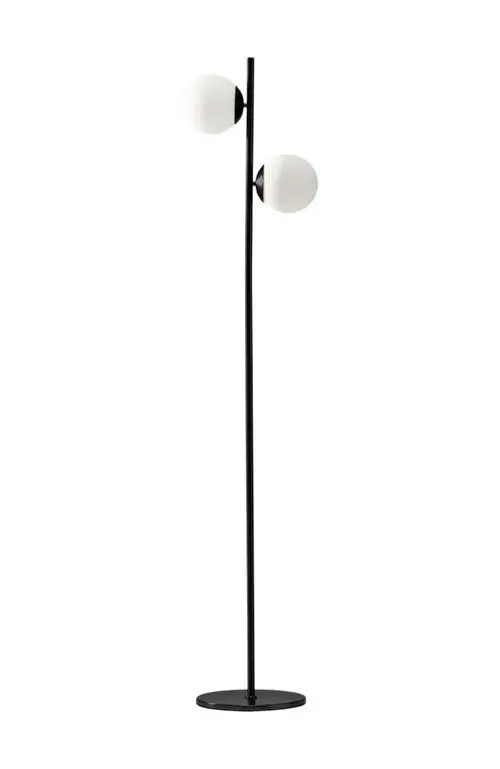 BRIGHTECH Sphere 65" Led Contemporary Tree Floor Lamp With Frosted Glass Globes - Classic Black