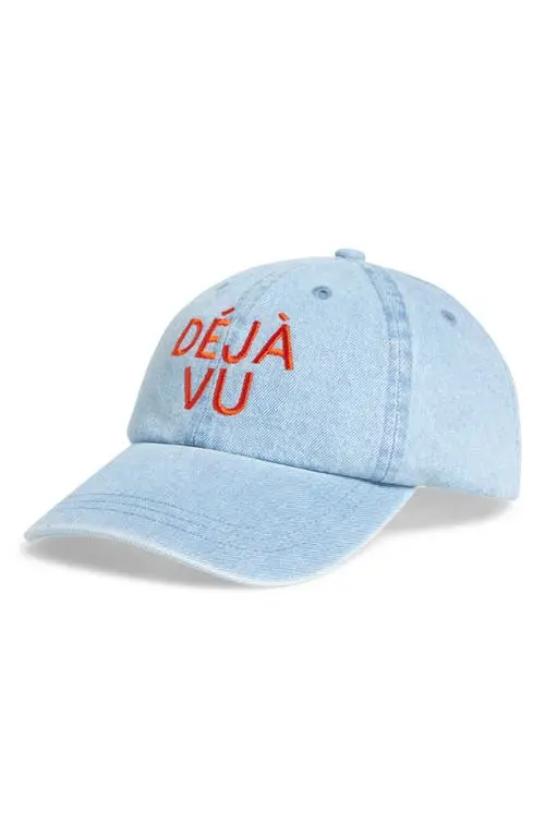Clare V. Déjà Vu Baseball Cap - Blue Bright Poppy Embroidered