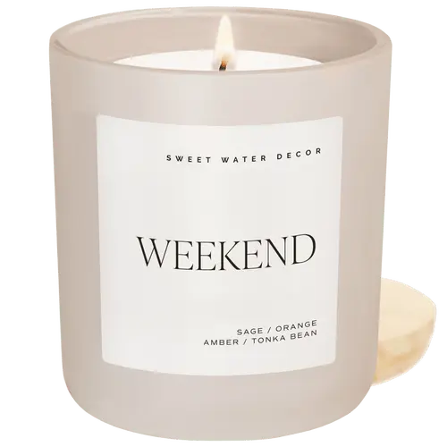 SWEET WATER DECOR 15oz Matte Jar Candlewoods & Earthy Scents - Weekend