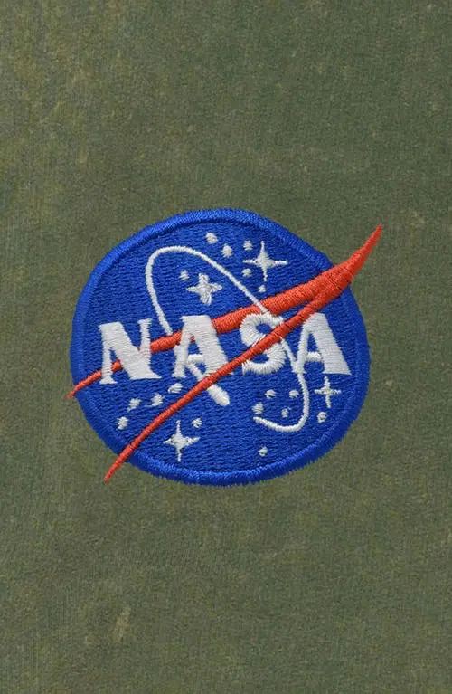 DALIX Nasa Embroidered Mineral Wash Hoodie - Olive