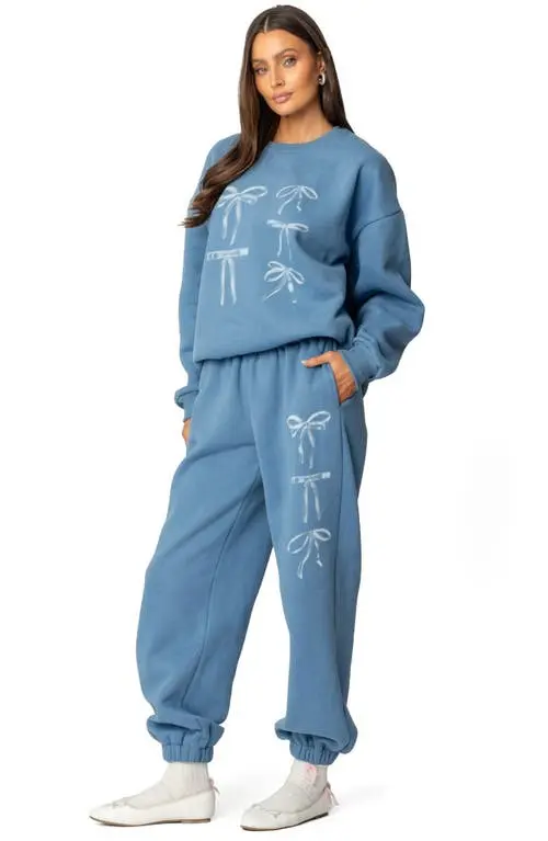 EDIKTED Bow Bliss Oversized Sweatshirt