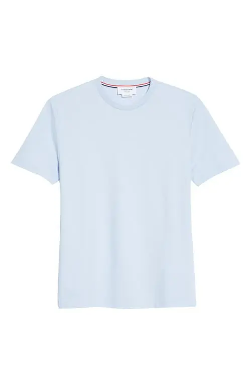 Thom Browne 4-bar Back Stripe Piqué T-shirt - Light Blue
