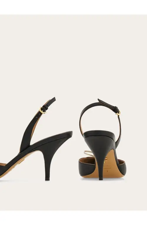 FERRAGAMO Gylla Pointed Toe Slingback Pumps - Nero