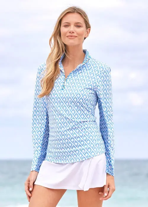 CABANA LIFE 1/4 Zip Sport Top - Seaside
