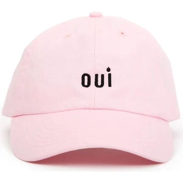 Clare V. Embroidered Baseball Cap - Pink W/black Oui