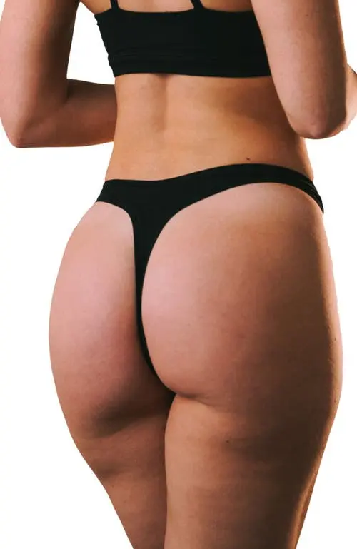 CHEEKY CHERRY Leakproof Everyday Liner Ultra Smooth Dipped Thong - Onyx