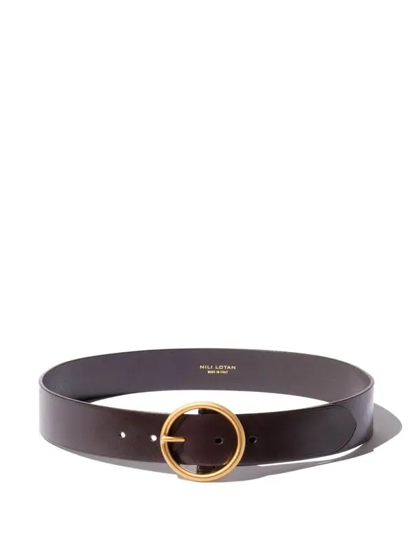 NILI LOTAN Leather Belt - Brown