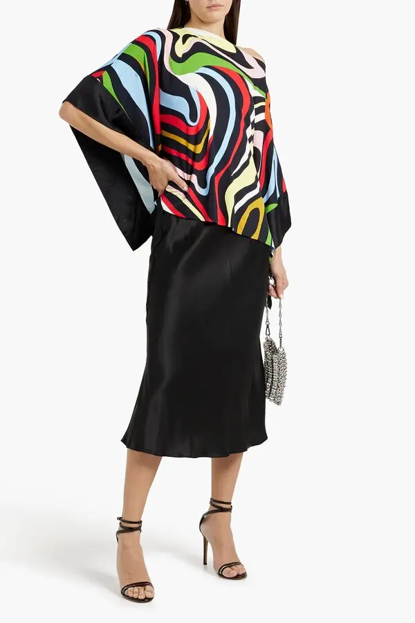 Emilio Pucci Printed Jersey And Satin-jacquard Top