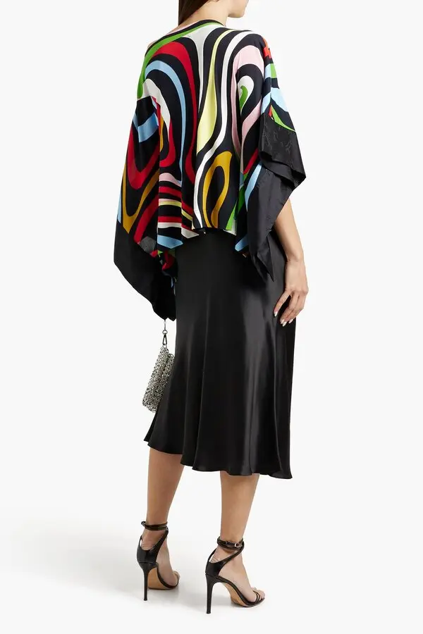 Emilio Pucci Printed Jersey And Satin-jacquard Top