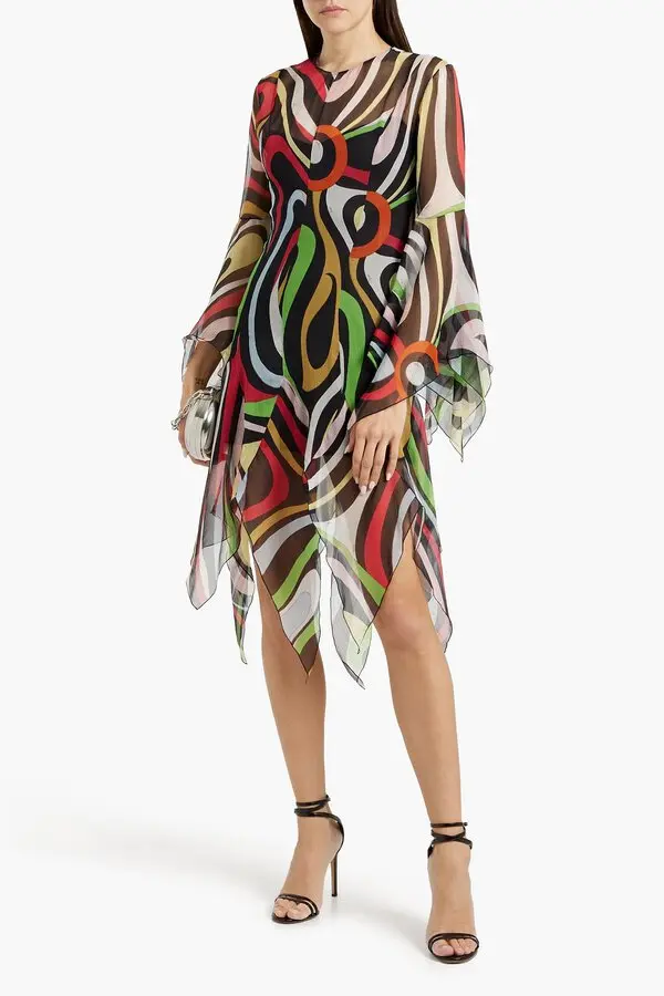 Emilio Pucci Printed Silk-georgette Dress