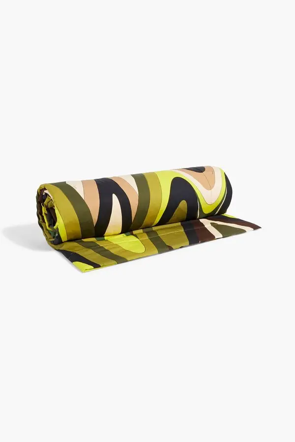 Emilio Pucci Printed Cottonpoplin And Terry Beach Towel - Army Green