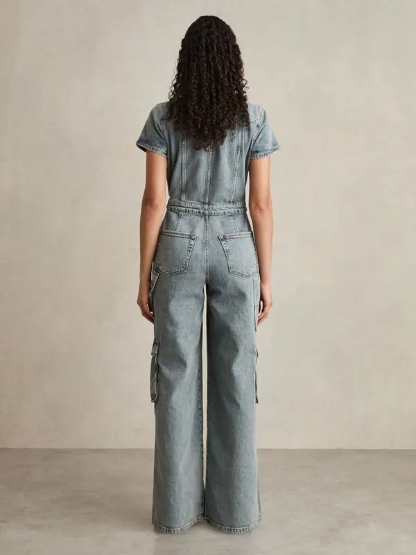 Good American Denim Cargo Jumpsuit
