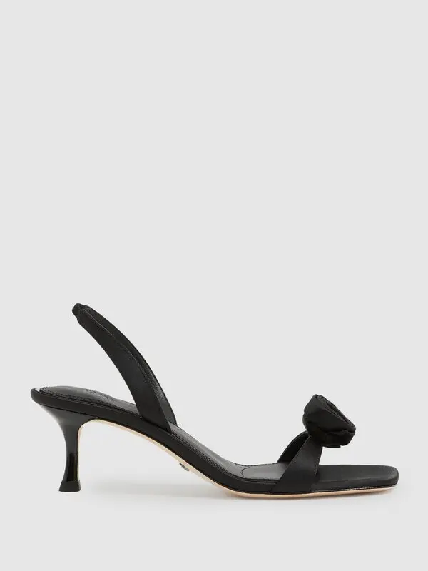 Paige Eva Rosette Satin Sandals