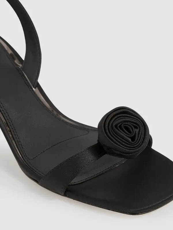 Paige Eva Rosette Satin Sandals
