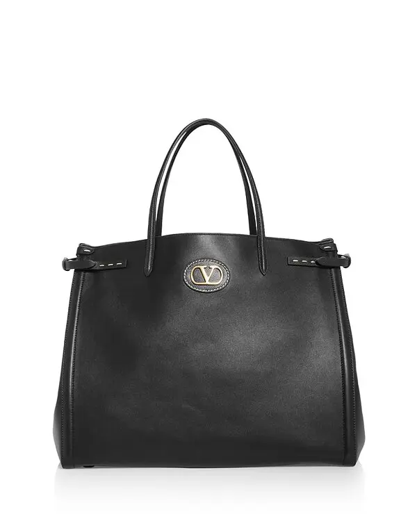 Valentino Garavani Antibes Large Leather Tote - Black