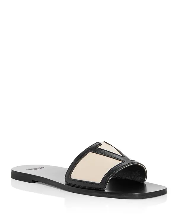 Valentino Garavani Vlogo Slide Sandals - White/black