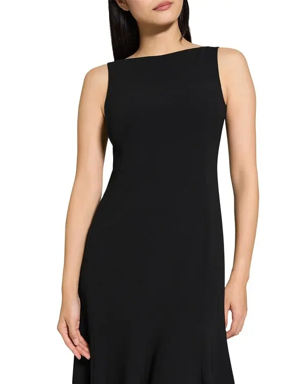 theory crepe midi dress Theory Women's Short-sleeve Midi Dress - Black