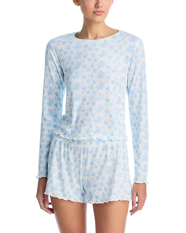 Aqua Sleep Pointelle Lounge Pajama Set Exclusive - Blue Sky
