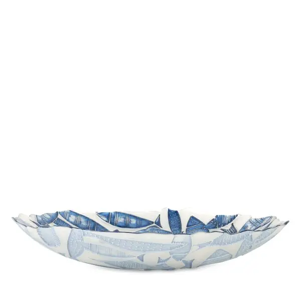 VIETRI Isola Glass Shallow Bowl - Blue