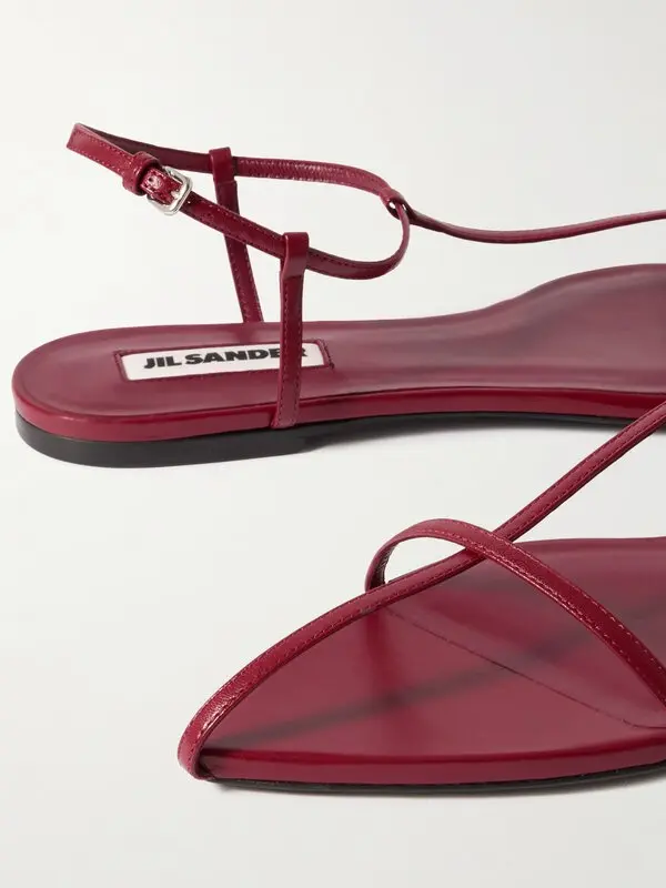 JIL SANDER Leather Sandals - Red
