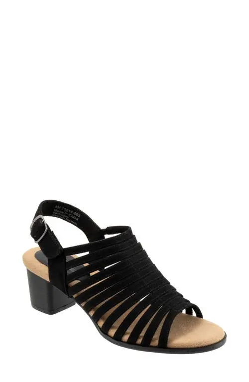 Trotters Midge Slingback Sandal - Black Suede