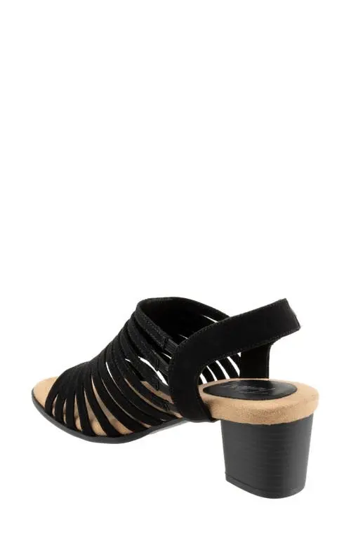 Trotters Midge Slingback Sandal - Black Suede