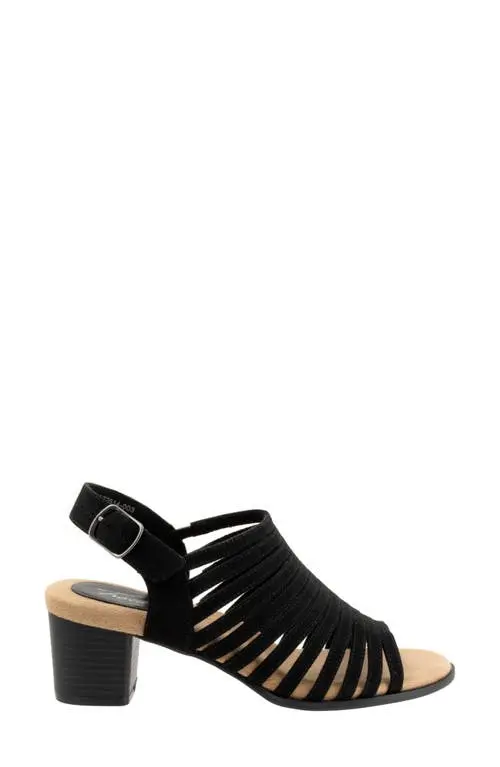 Trotters Midge Slingback Sandal - Black Suede