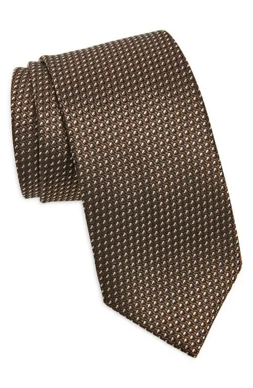 TOM FORD Jacquard Silk Tie - Kb361 Bronze Brown