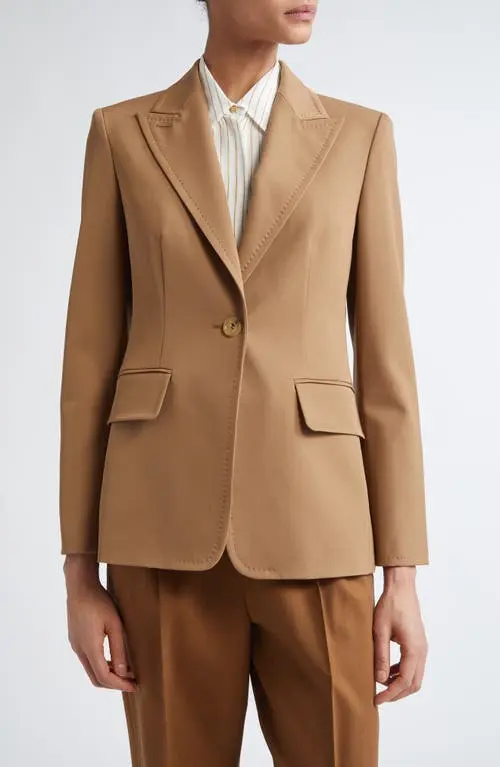 Max Mara Palchi Virgin Wool Blazer - Camel