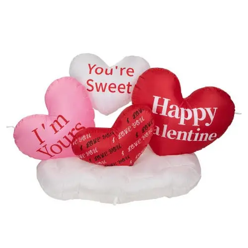 NORTHLIGHT Led Lighted Inflatable Valentine's Day Conversation Hearts Outdoor Decoration5 - Red