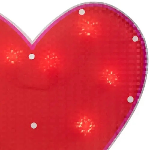 NORTHLIGHT 12" Lighted Shimmering Heart Valentine's Day Window Silhouette