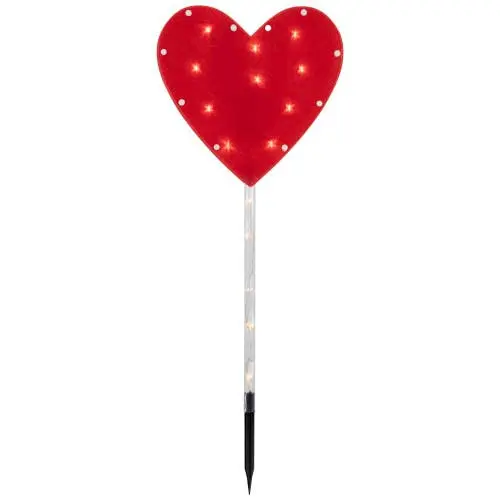 NORTHLIGHT Lighted Heart Valentine's Day Outdoor Pathway Markers28.75"set Of 4