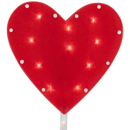 NORTHLIGHT Lighted Heart Valentine's Day Outdoor Pathway Markers28.75"set Of 4