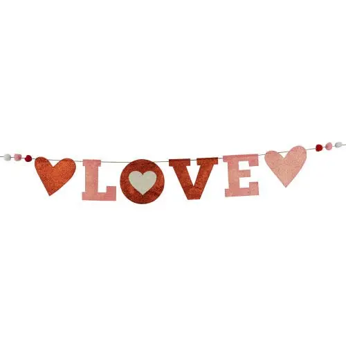 NORTHLIGHT 5' Glitte "love" Valentine's Day Wall Banner Decoration - Red