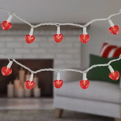 NORTHLIGHT 20-count Led Mini Hearts Valentine's Day Lights4.75ft