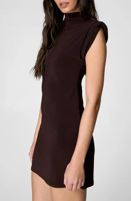 Nasty Gal Slinky Shoulder Pad Mini Dress In Chocolate - 40% Off |  Editorialist