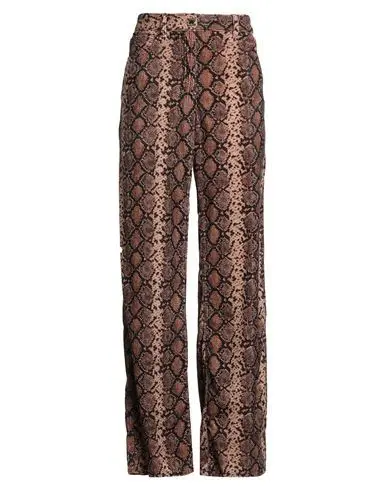 Pinko Wide-leg Snakeskin-print Corduroy Pants - Camel