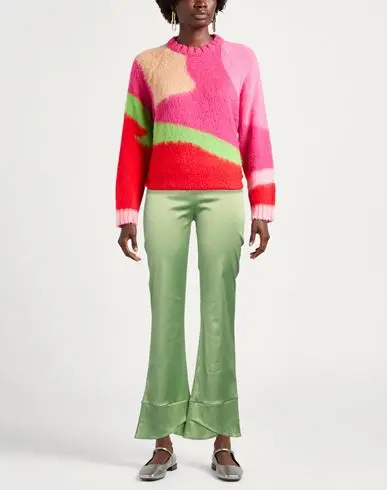 SISTE'S Flared Satin Pants - Green