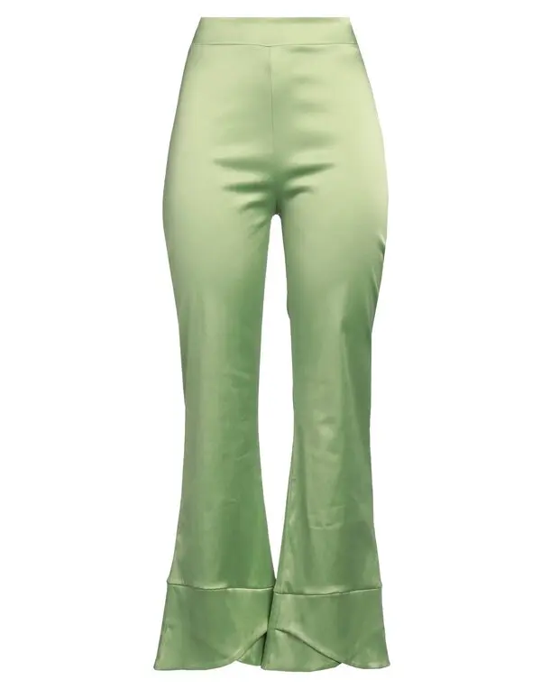 SISTE'S Flared Satin Pants - Green