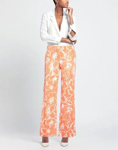 GIORGIA U. Wide-leg Viscose Pants With Floral Print