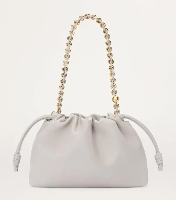 Loewe Medium Leather Flamenco Shoulder Bag - Grey