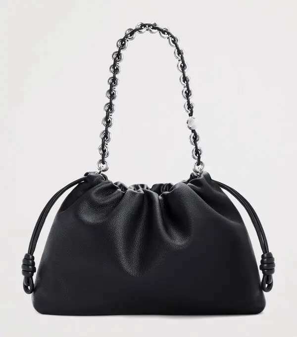 Loewe Large Leather Flamenco Shoulder Bag - Black