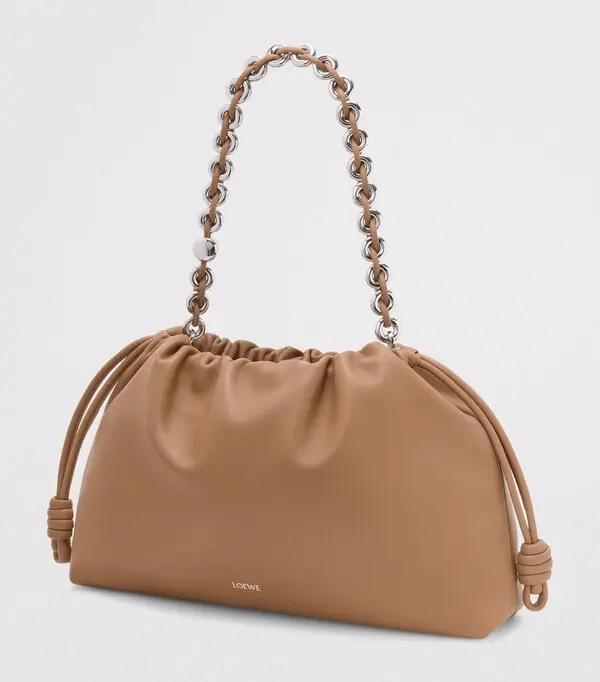 Loewe Large Leather Flamenco Shoulder Bag - Brown