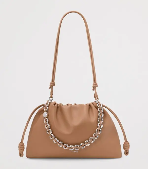 Loewe Large Leather Flamenco Shoulder Bag - Brown