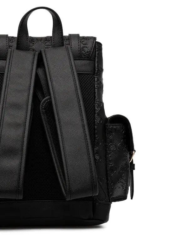 NEW Guess Black Embossed Backpack Guess Manhattan Embossed Zip Backpack - Black - 9% Off  main image 2
