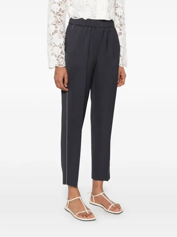 Peserico Elasticated-waistband Trousers - Grey