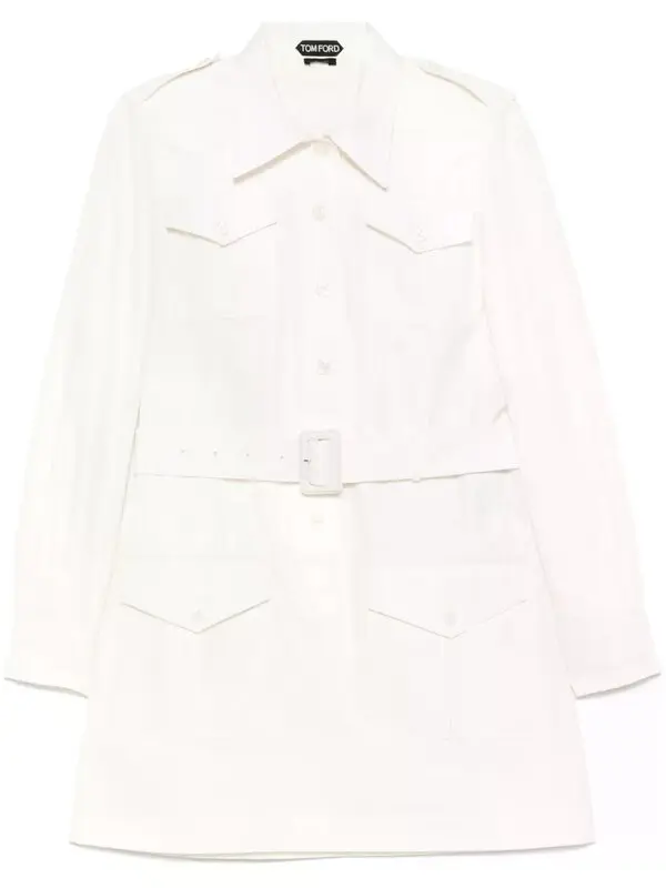 TOM FORD Belted Shirt Dress - White