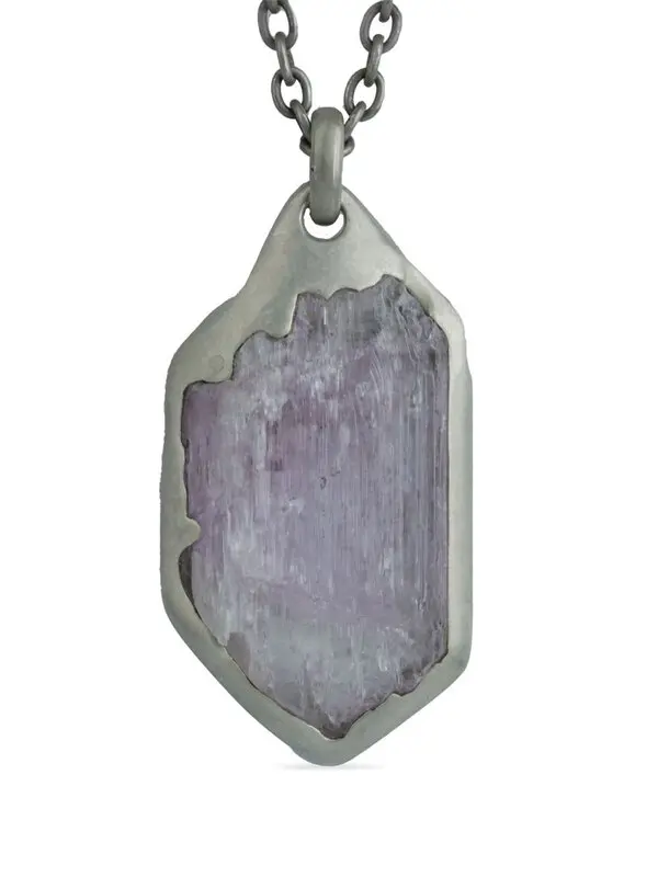 PARTS OF FOUR Sterling Kunzite Pendant Necklace - Silver