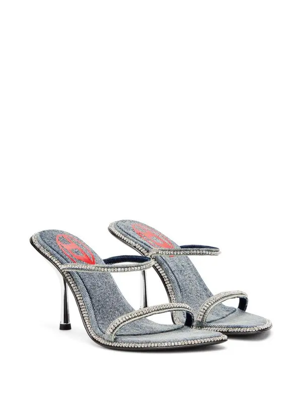DIESEL® D-havanna Denim Mules - Silver